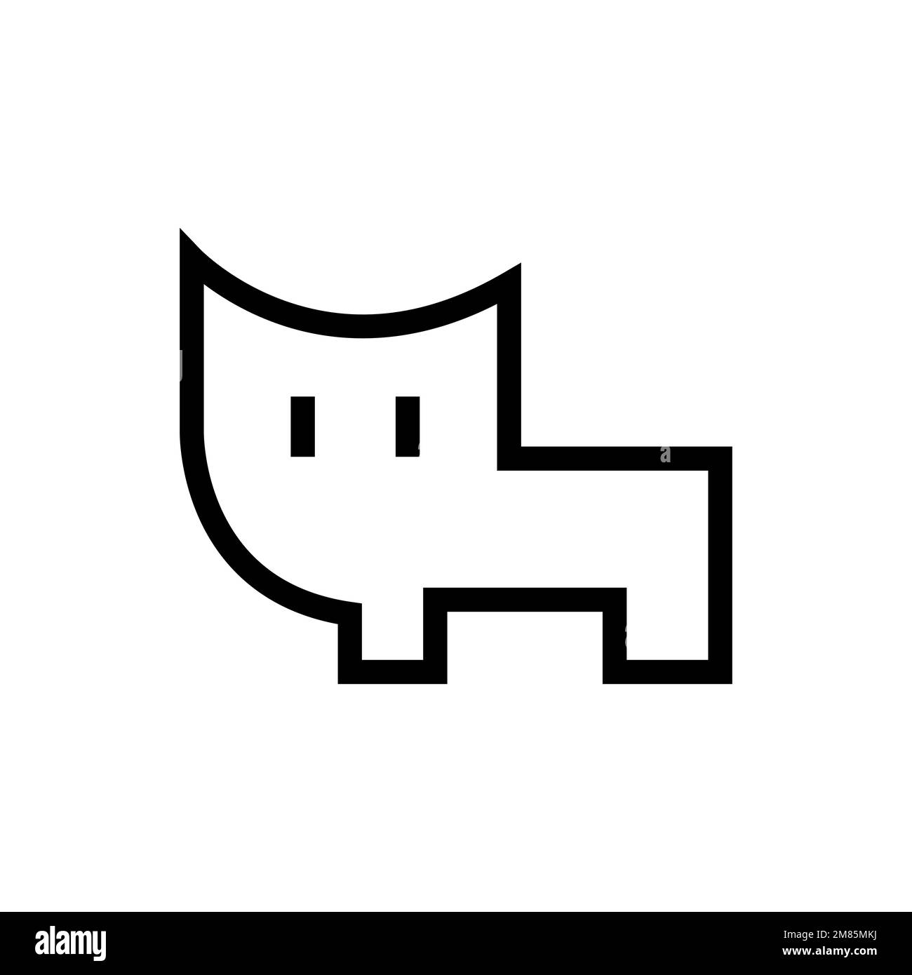 Cat icon in line art style for print and design.Vector illustration ...