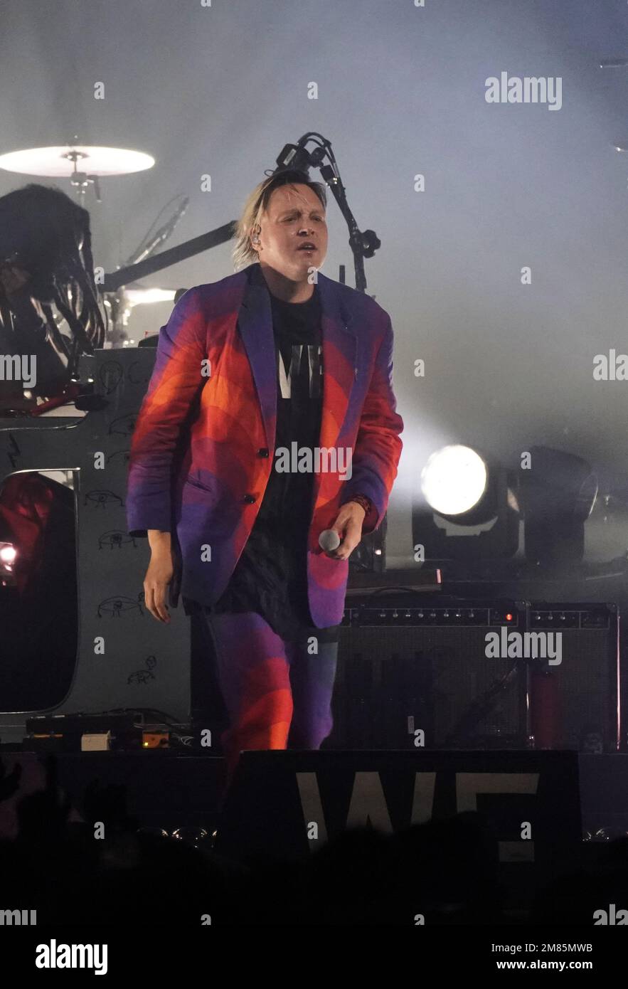 Win Butler lead singer for Arcade Fire in concert in Montreal Stock ...