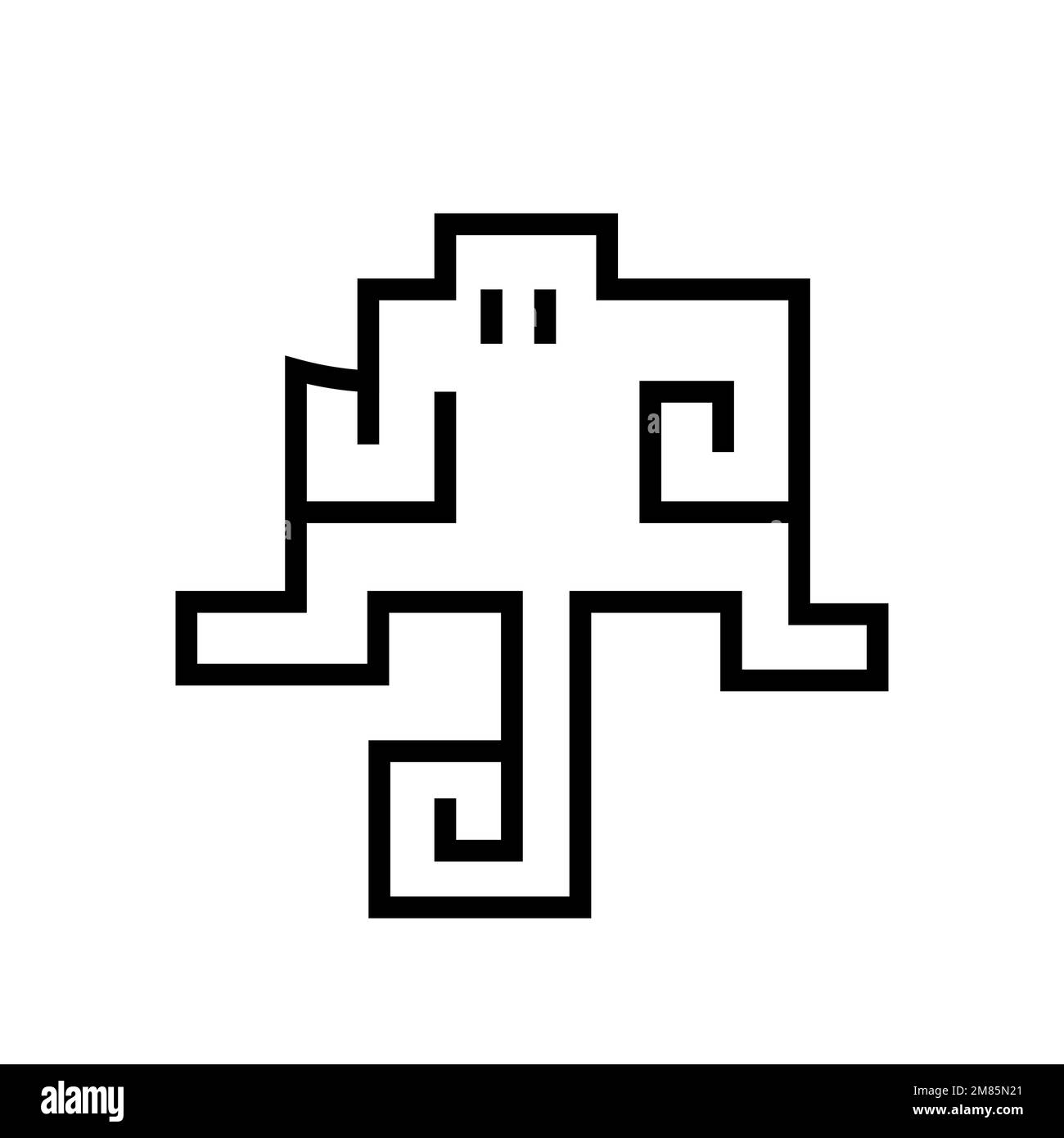 Monkey icon in line art style on white background for print and design ...