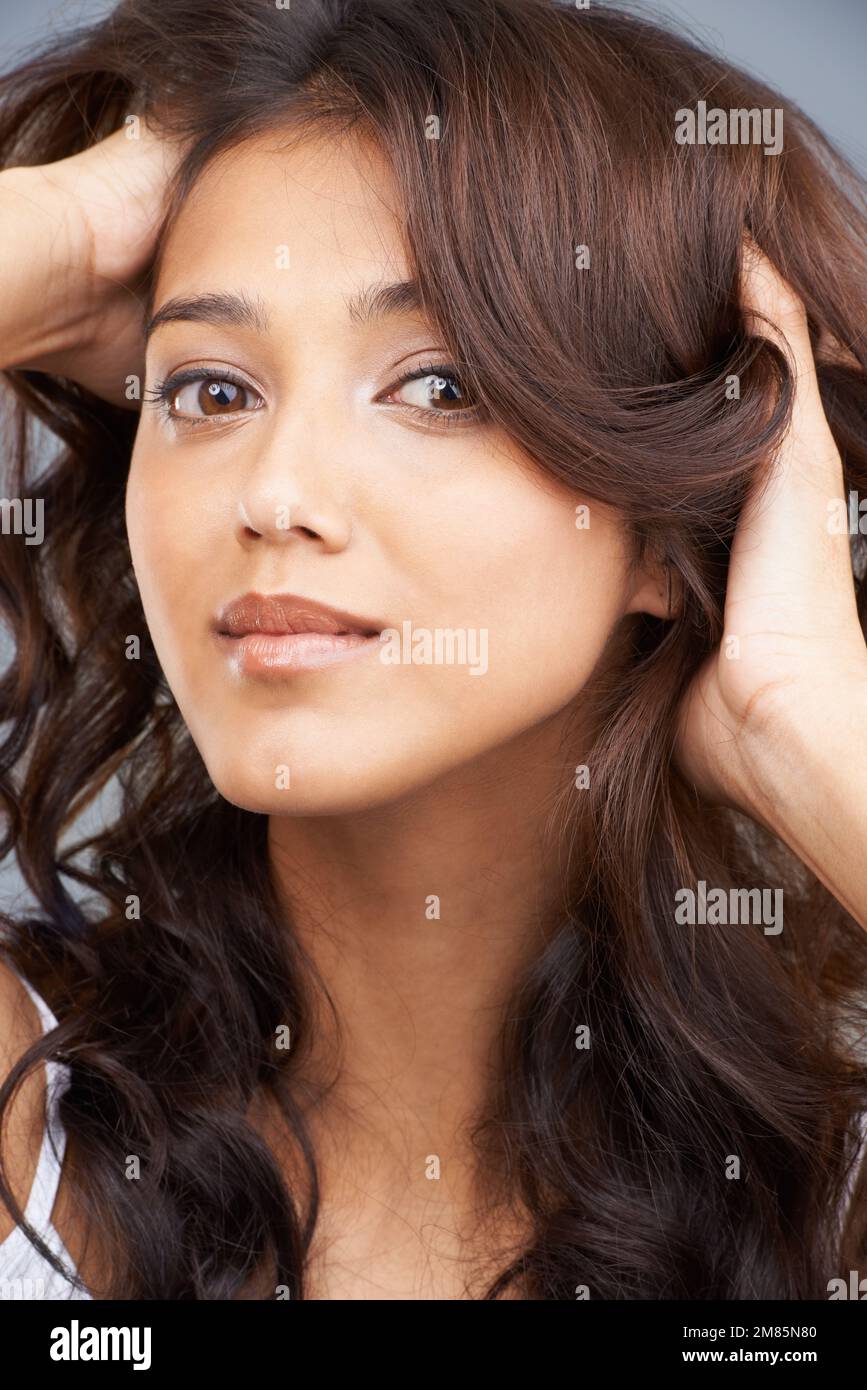 Skin others an only dream of. Portrait of a beautiful young ethnic ...