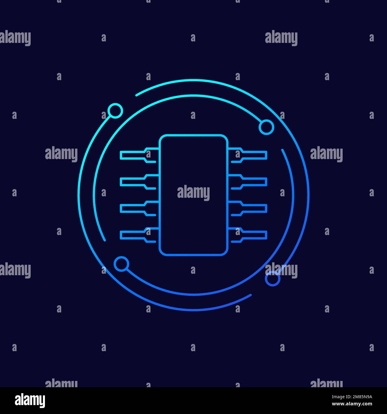 semiconductor icon on dark, linear design Stock Vector Image & Art - Alamy