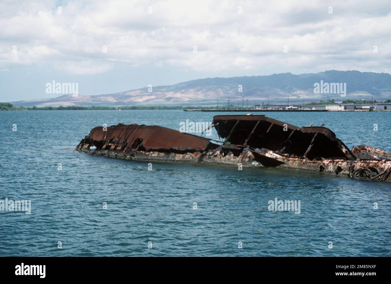 A view of the wreck of the former battleship/target ship UTAH (BB-31/AG ...