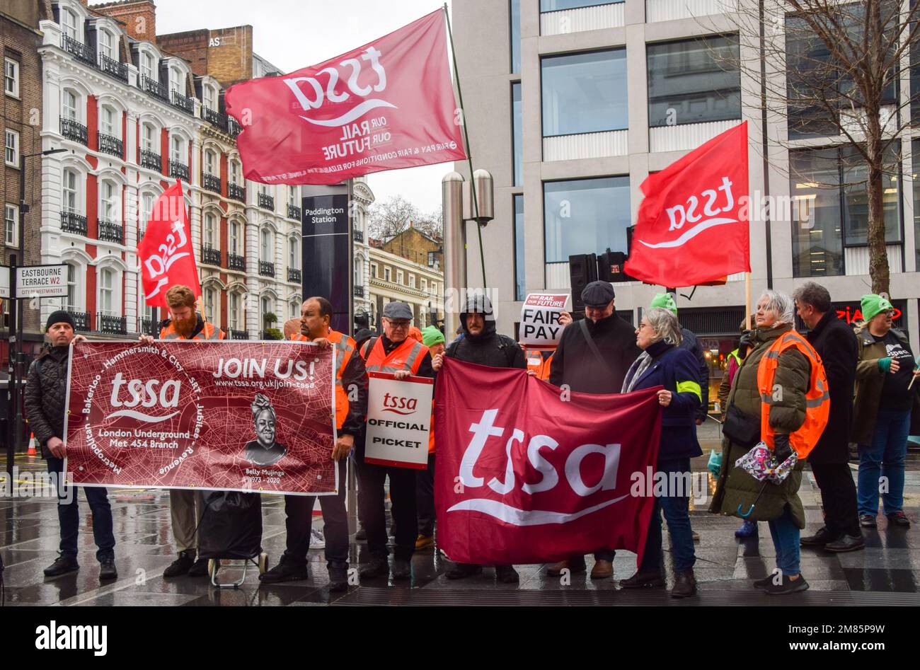 London, UK. 12th January 2023. TSSA (Transport Salaried Staffs ...