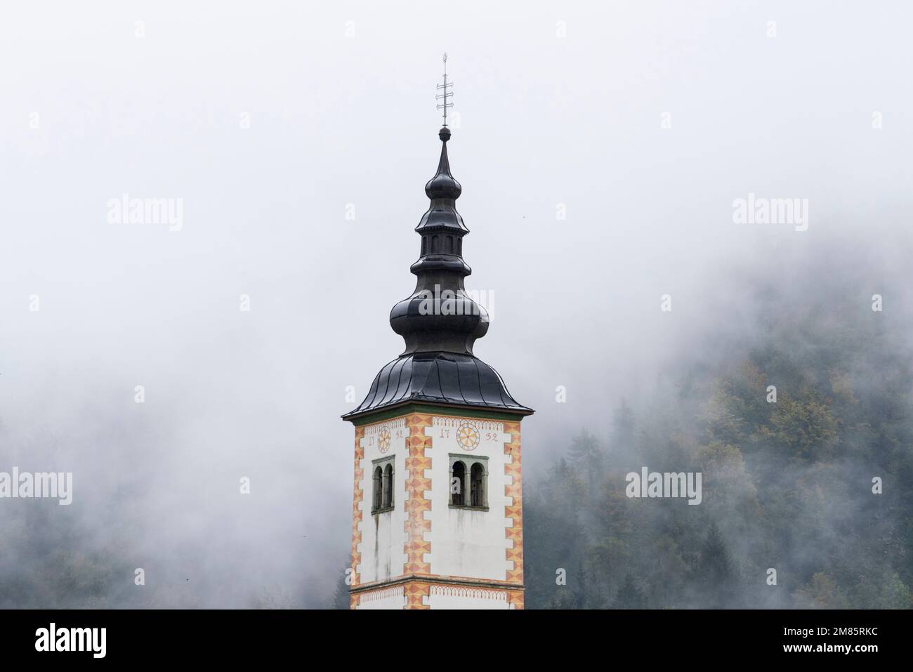 Wet misty day in the Bohinj Region of Slovenia, Europe EU Stock Photo ...