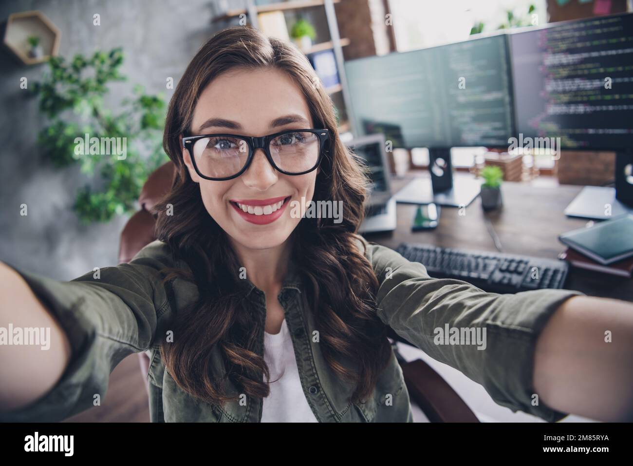 Photo of professional web designee developer website recording video ...