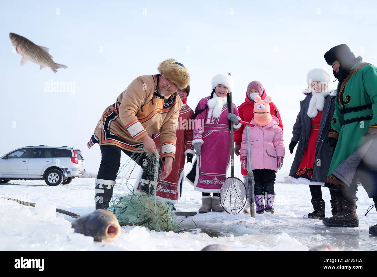 Fuyuan, China's Heilongjiang Province. 11th Jan, 2023. Hezhe people ...