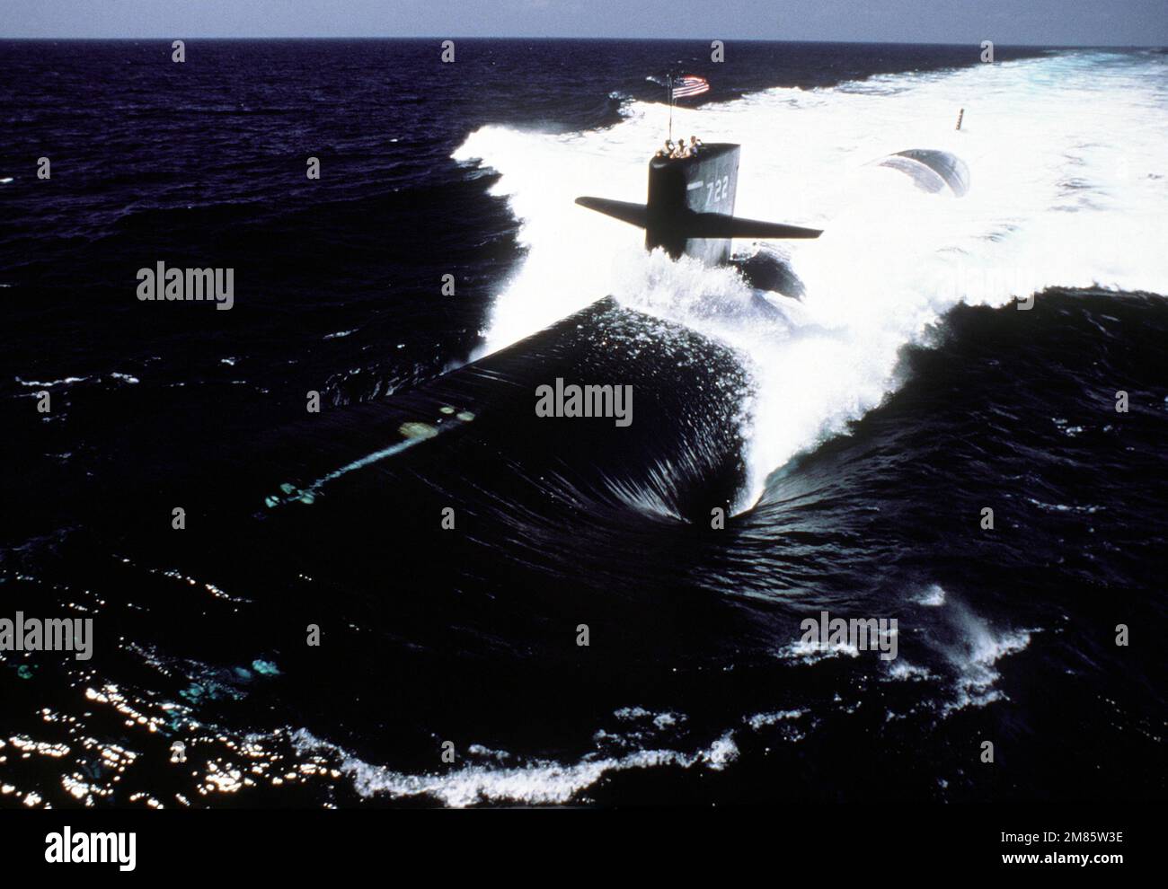 A bow view of the nuclear-powered attack submarine KEY WEST (SSN-722 ...