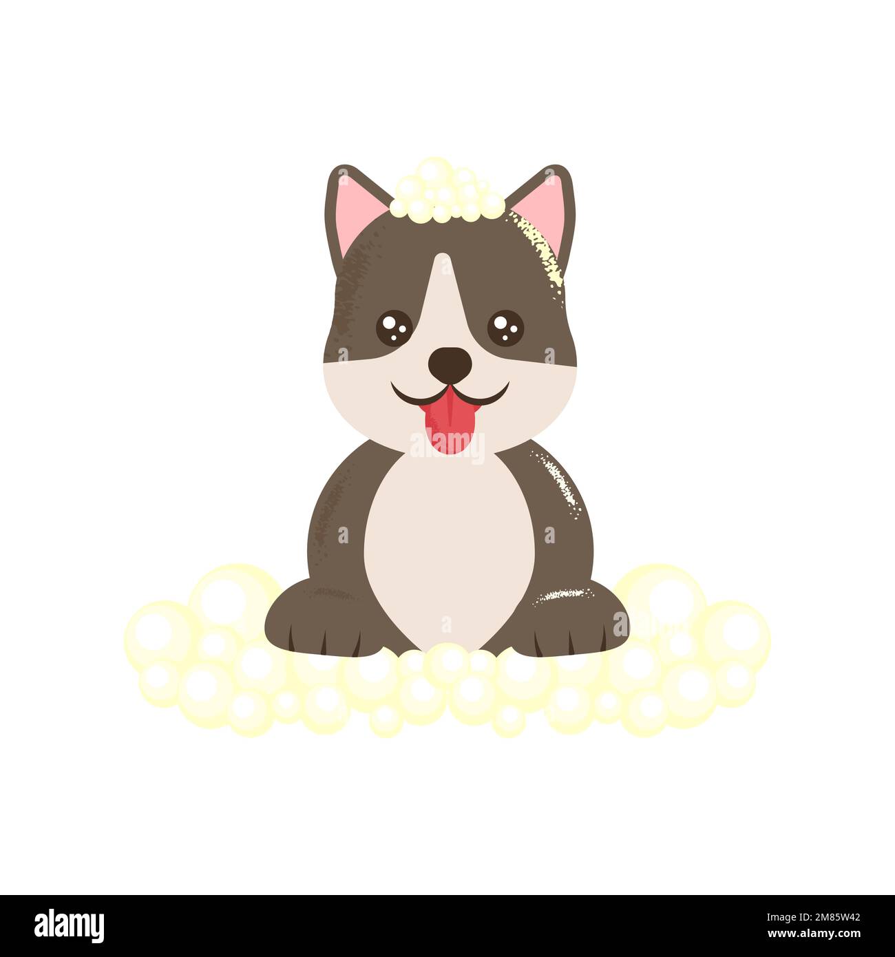 Cartoon icon dog for concept design. Thin line illustration. Pet care ...
