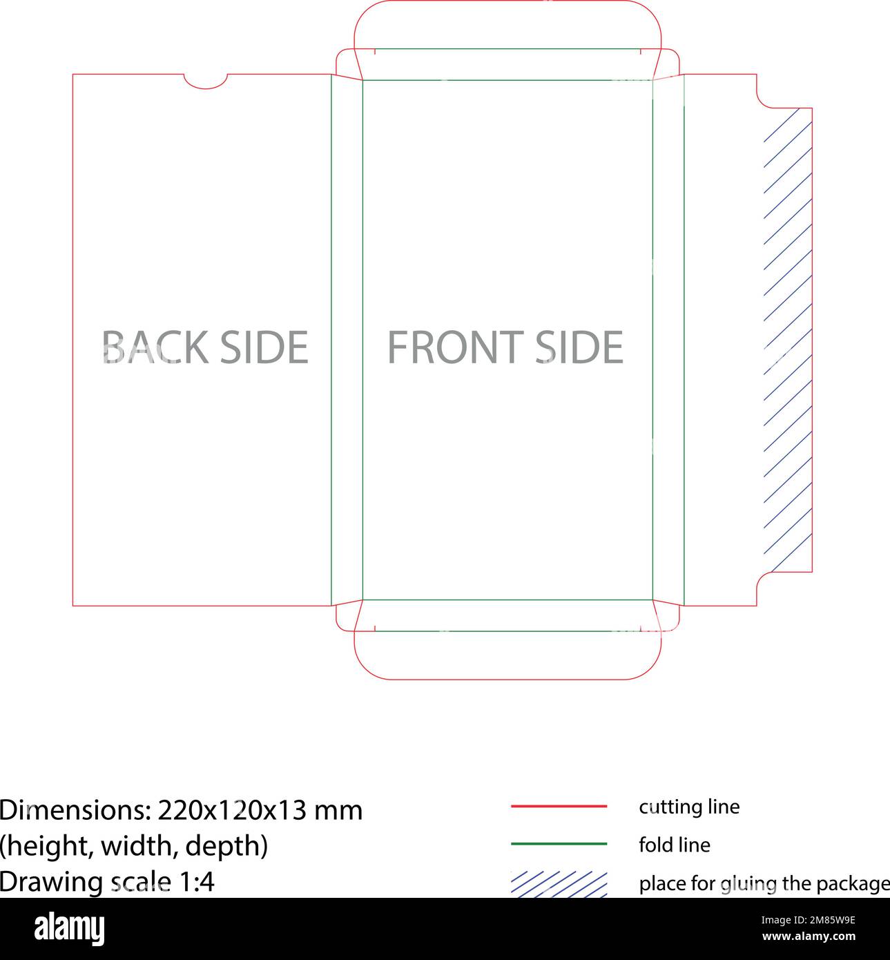 Chocolate packaging. Die-cut packaging with cut and fold lines. Vector ...