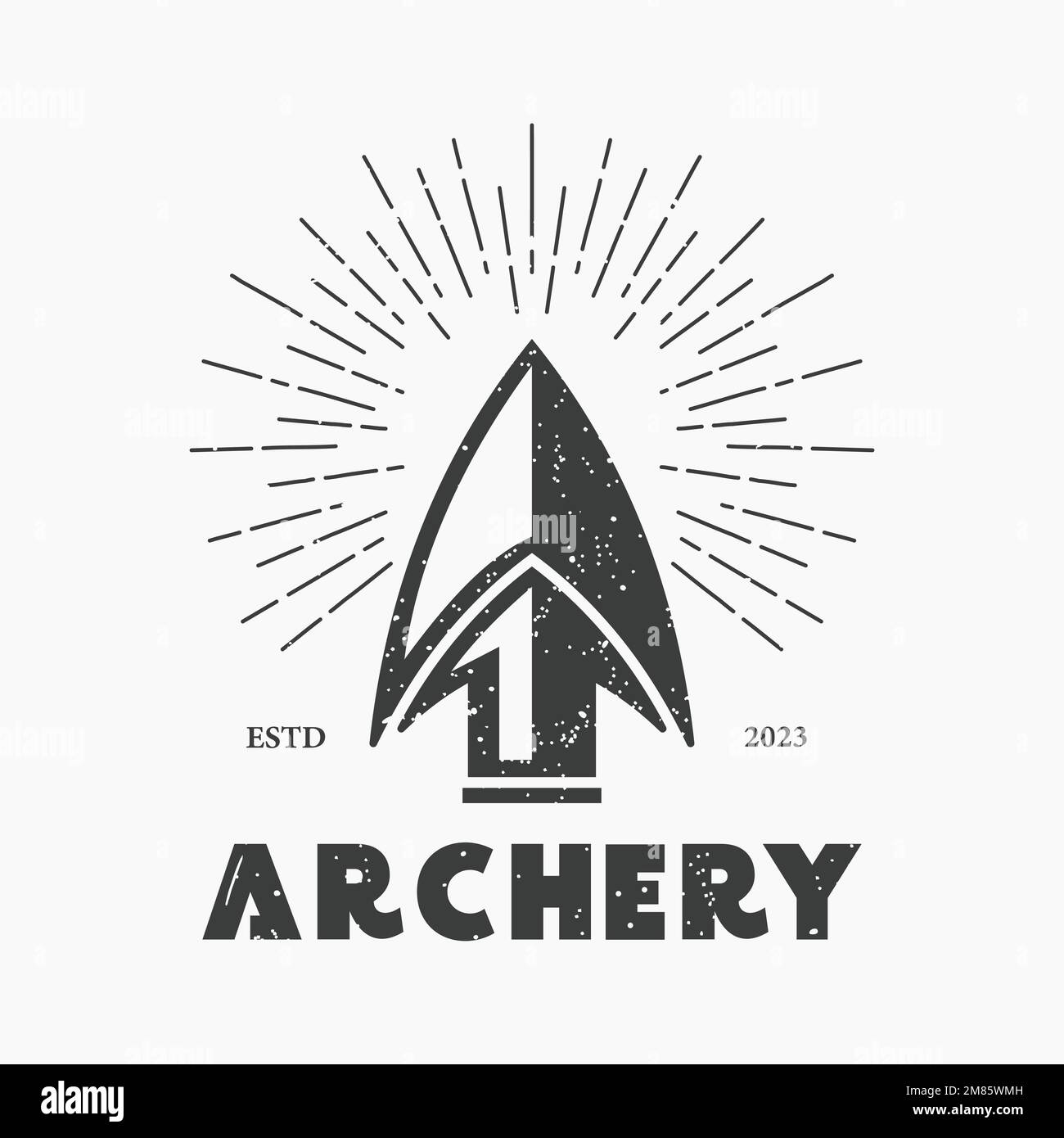 Rustic Vintage Arrow Sun Ray Badge for Archer Archery Vintage Retro ...