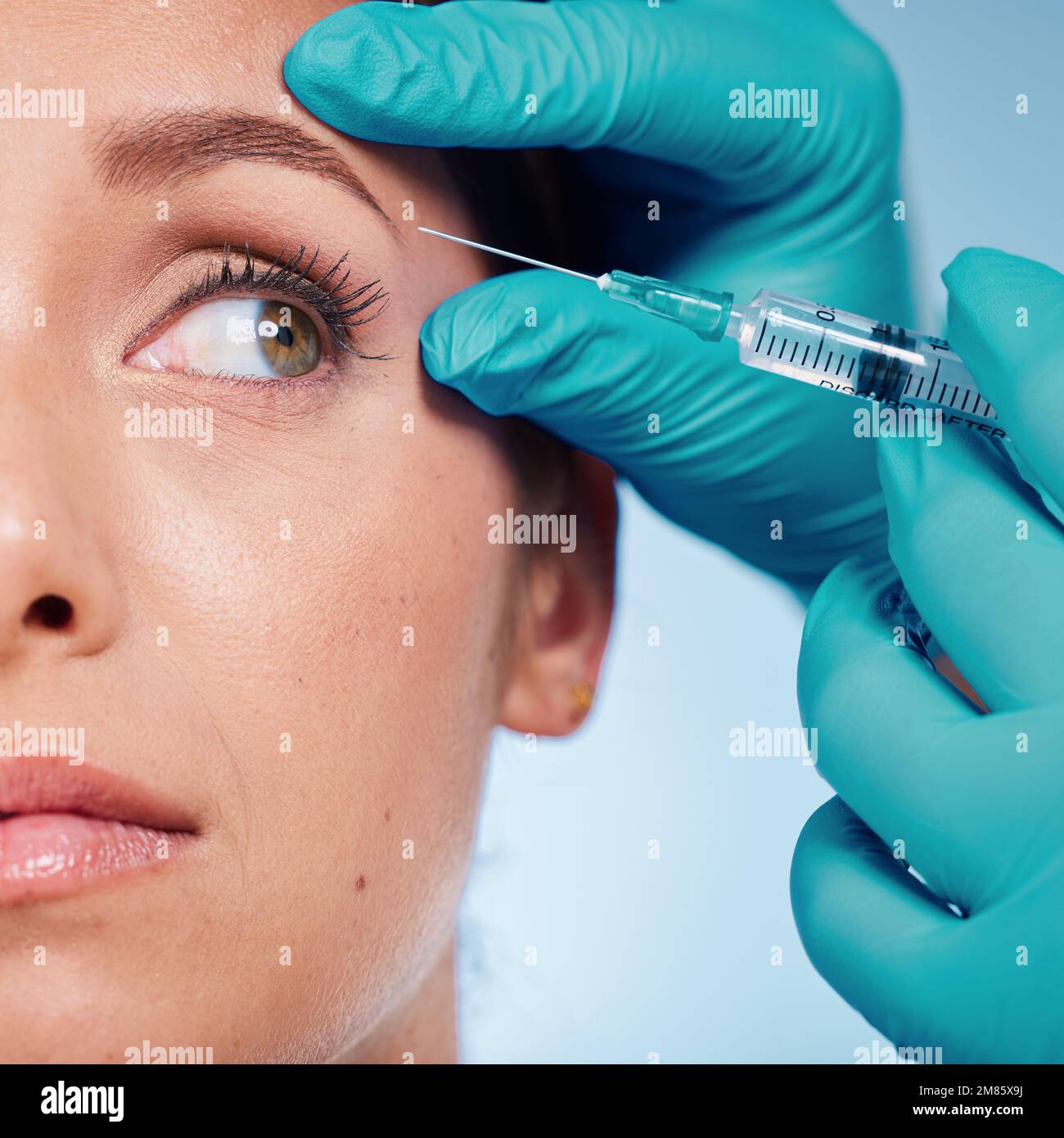 Plastic Surgery Skincare And Woman With Injection Healthcare And On