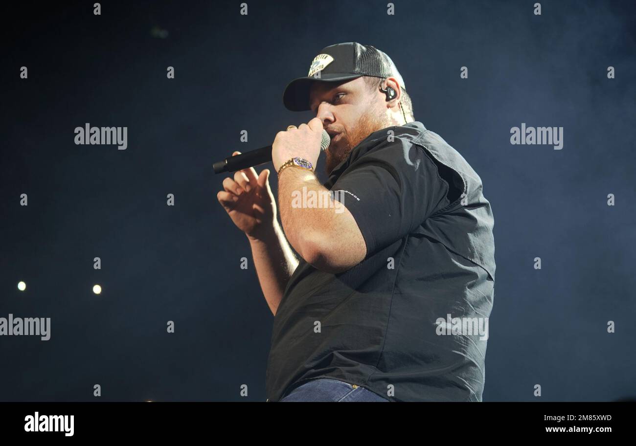 American country music singer Luke Combs in concert in Montreal Stock ...