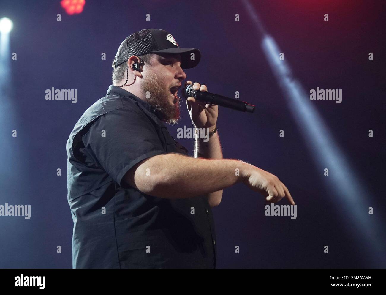 American country music singer Luke Combs in concert in Montreal Stock ...