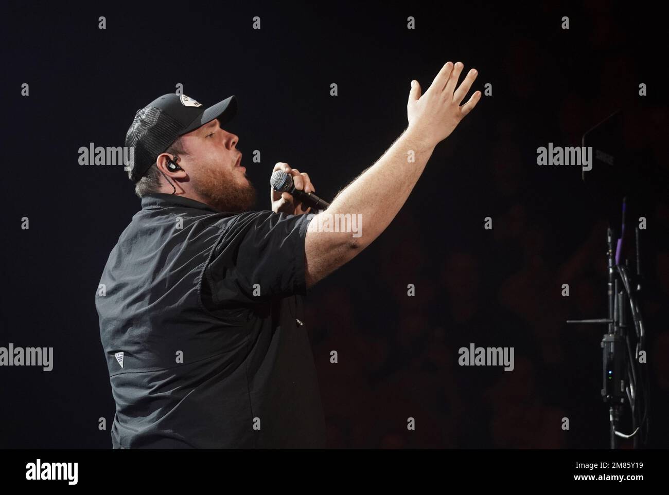 American country music singer Luke Combs in concert in Montreal Stock ...