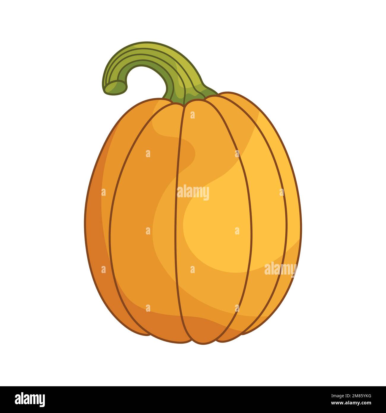 Gourd, pumpkin, flat cartoon illustration. Simple cartoon vegetable ...