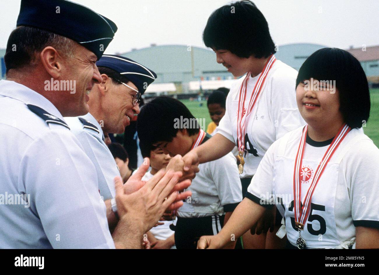 Colonel Edward P. Frey, Commander, 475th Air Base Wing, and Brigadier ...