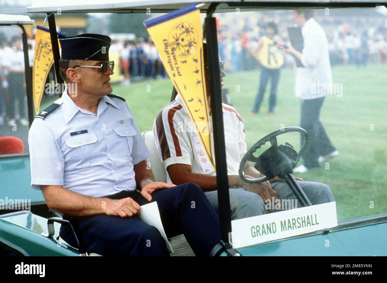 Colonel Edward P. Frey, Commander, 475th Air Base Wing, and grand ...