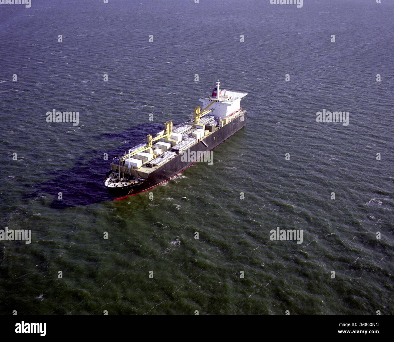 An elevated port bow view of the maritime prepositioning ship USNS 2ND ...