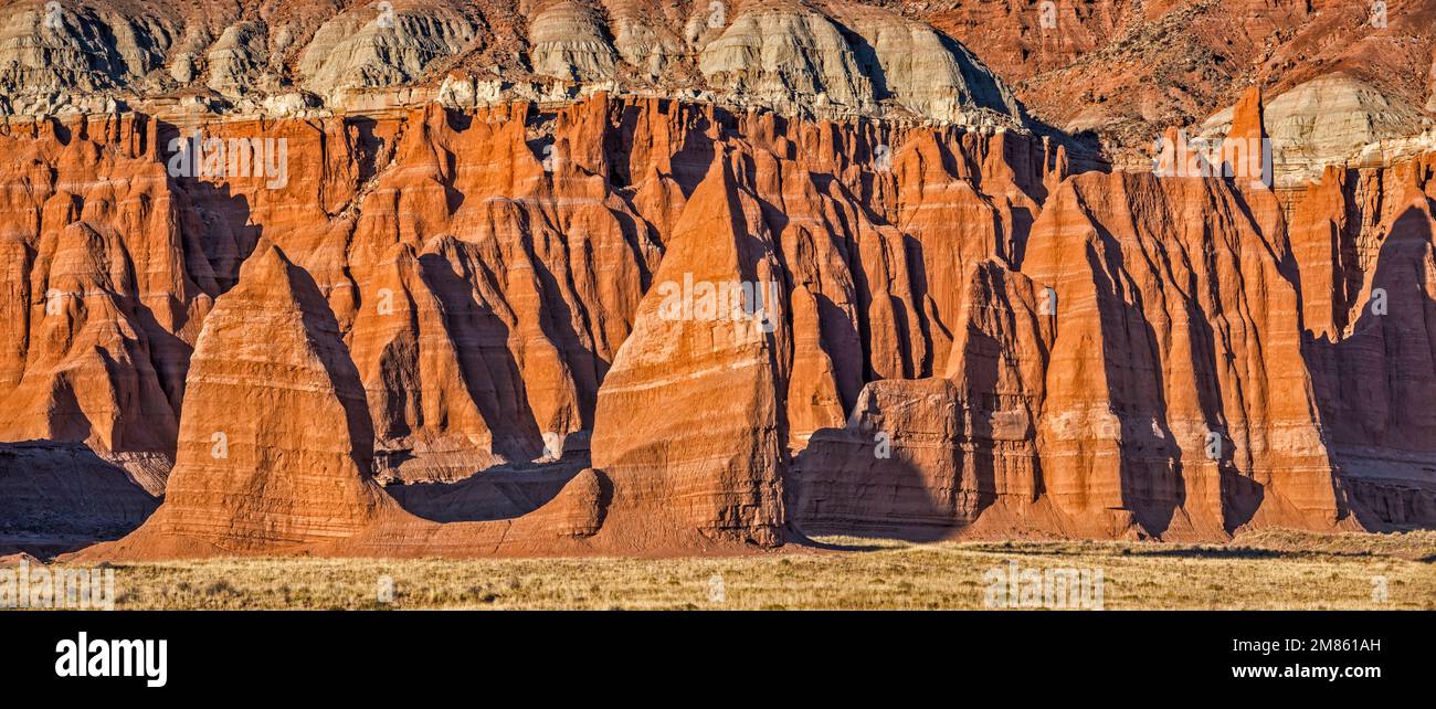 Entrada Sandstone spires near Temple of the Moon, Lower Cathedral ...