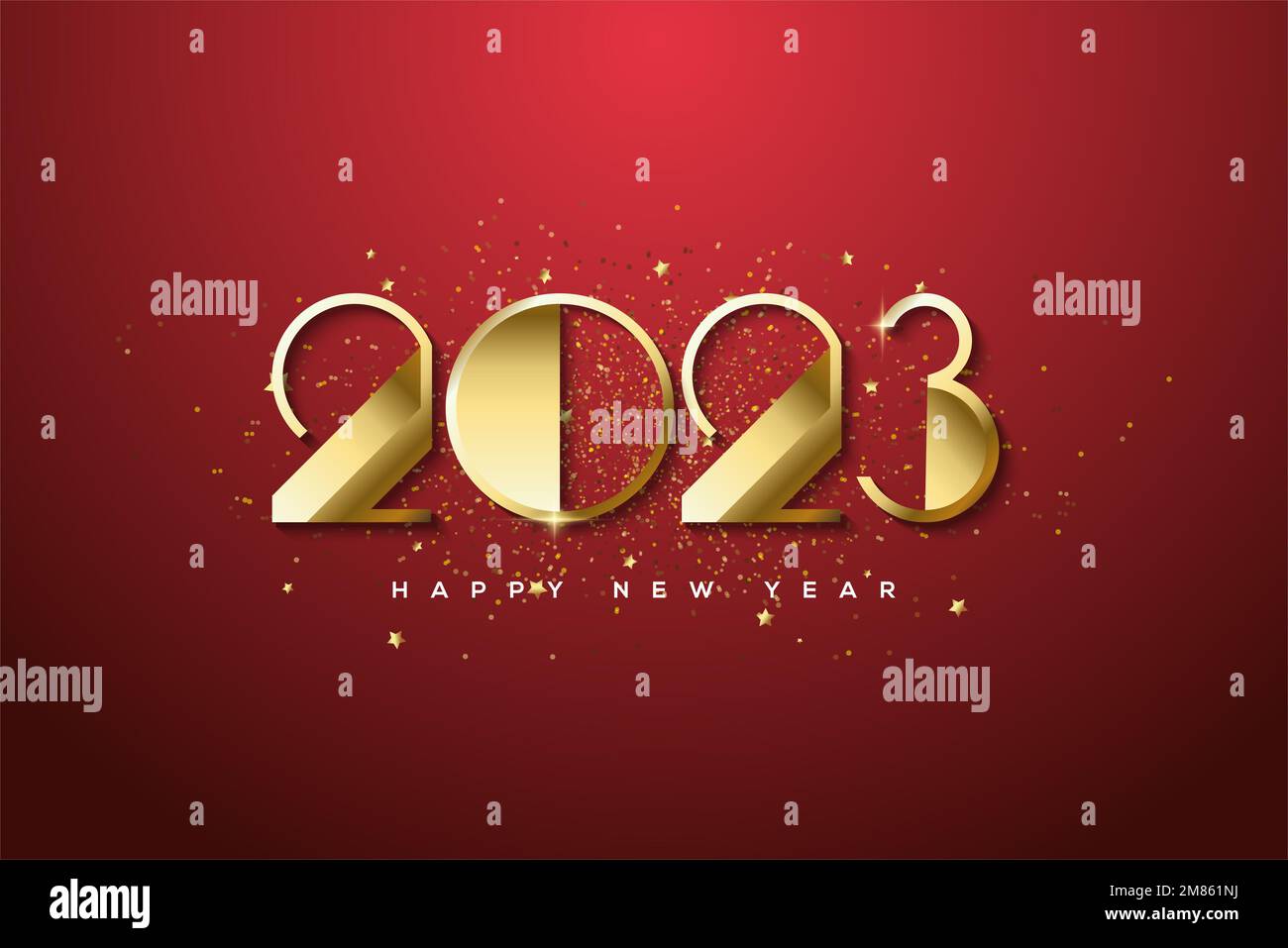 The New Year greeting card design idea. Happy New Year 2023 Stock Photo ...