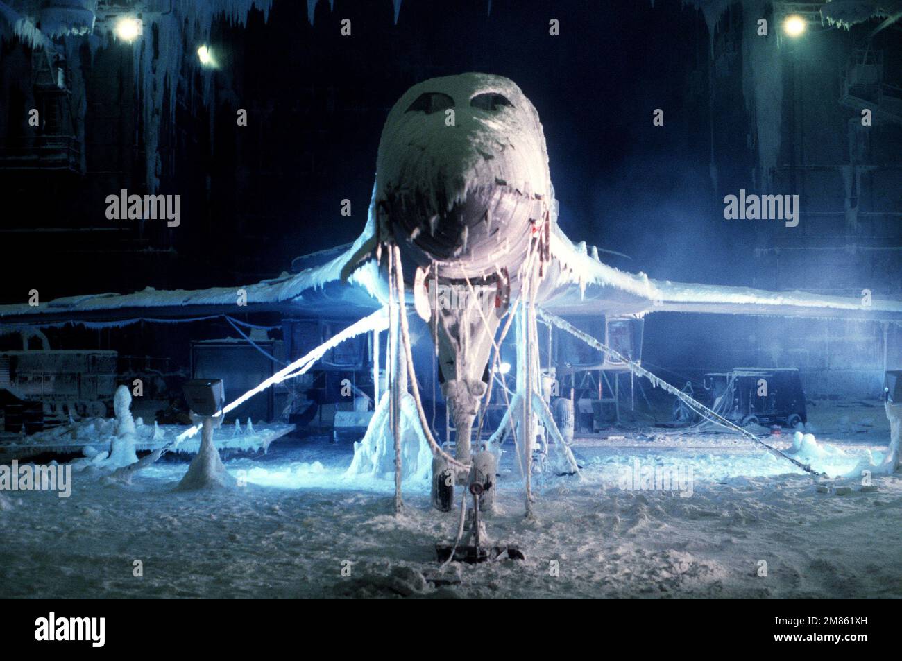 A B-1B aircraft undergoes an extreme cold test at the McKinley Climatic ...