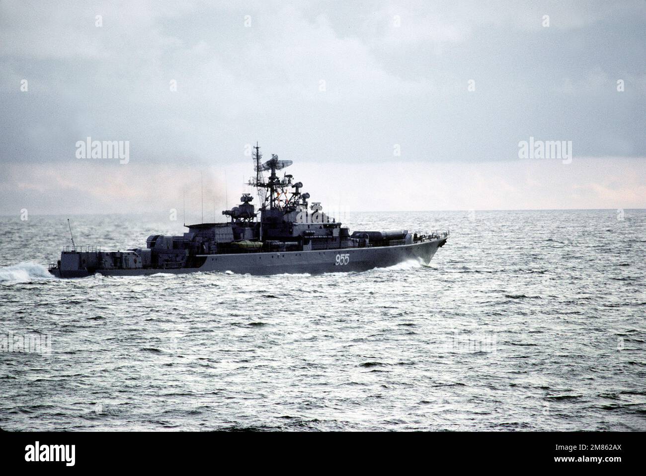 A starboard quarter view of the Soviet Krivak I class frigate ZHARKYY ...