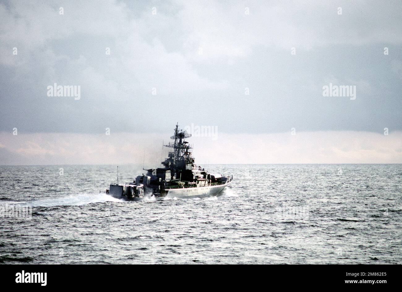 A port quarter view of the Soviet Krivak I class frigate ZHARKYY ...