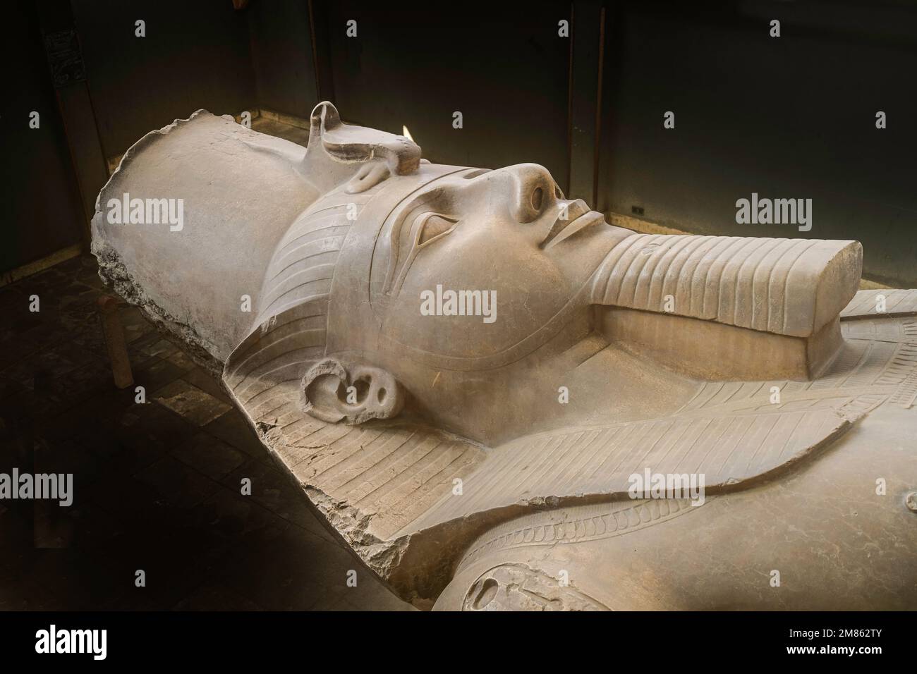 Liegende Kolossalstatue Ramses II, Museum, Mit Rathina, Memphis ...
