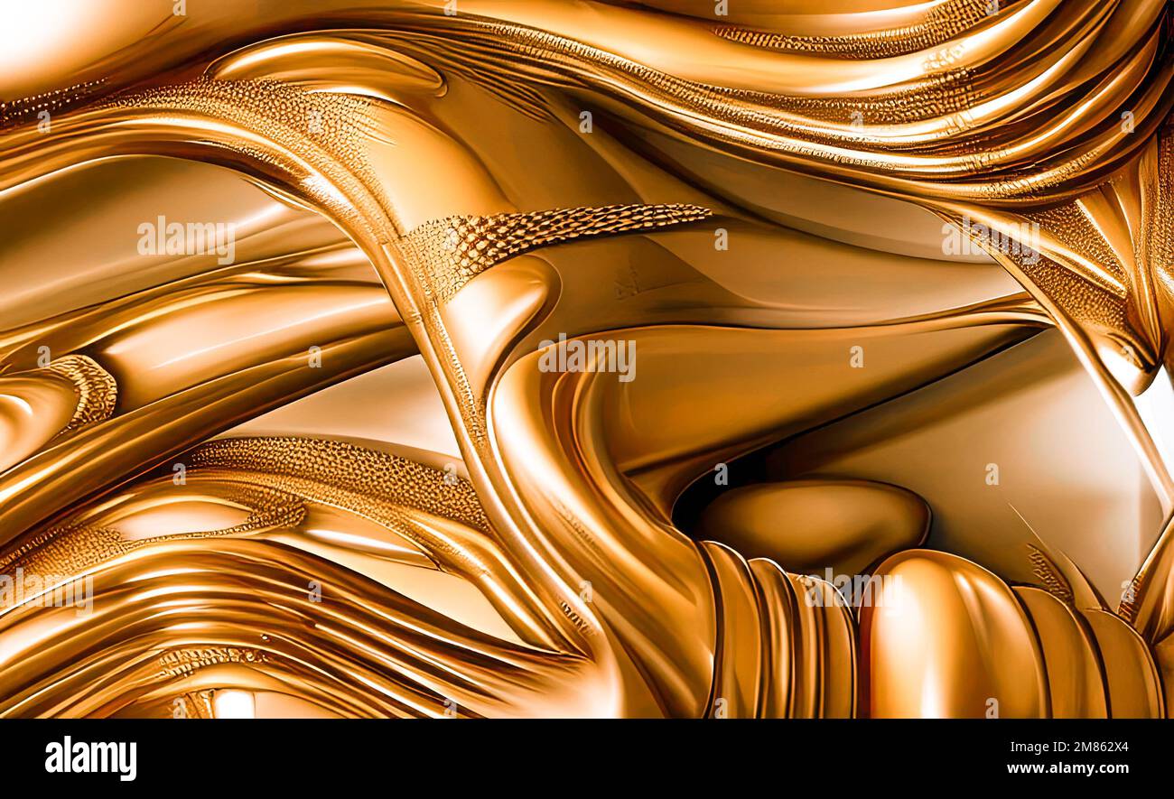 Abstract gold wavy background. Ai generated illustration Stock Photo ... Abstract gold wavy background. Ai generated illustration Stock Photo ...