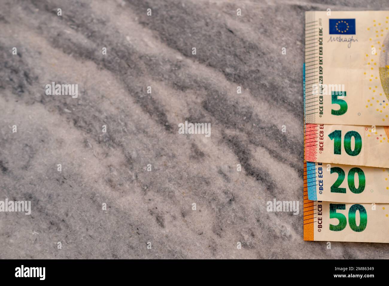 Close-Up Part Of 5, 10, 20 and 50 Euro Banknotes Stock Photo - Alamy