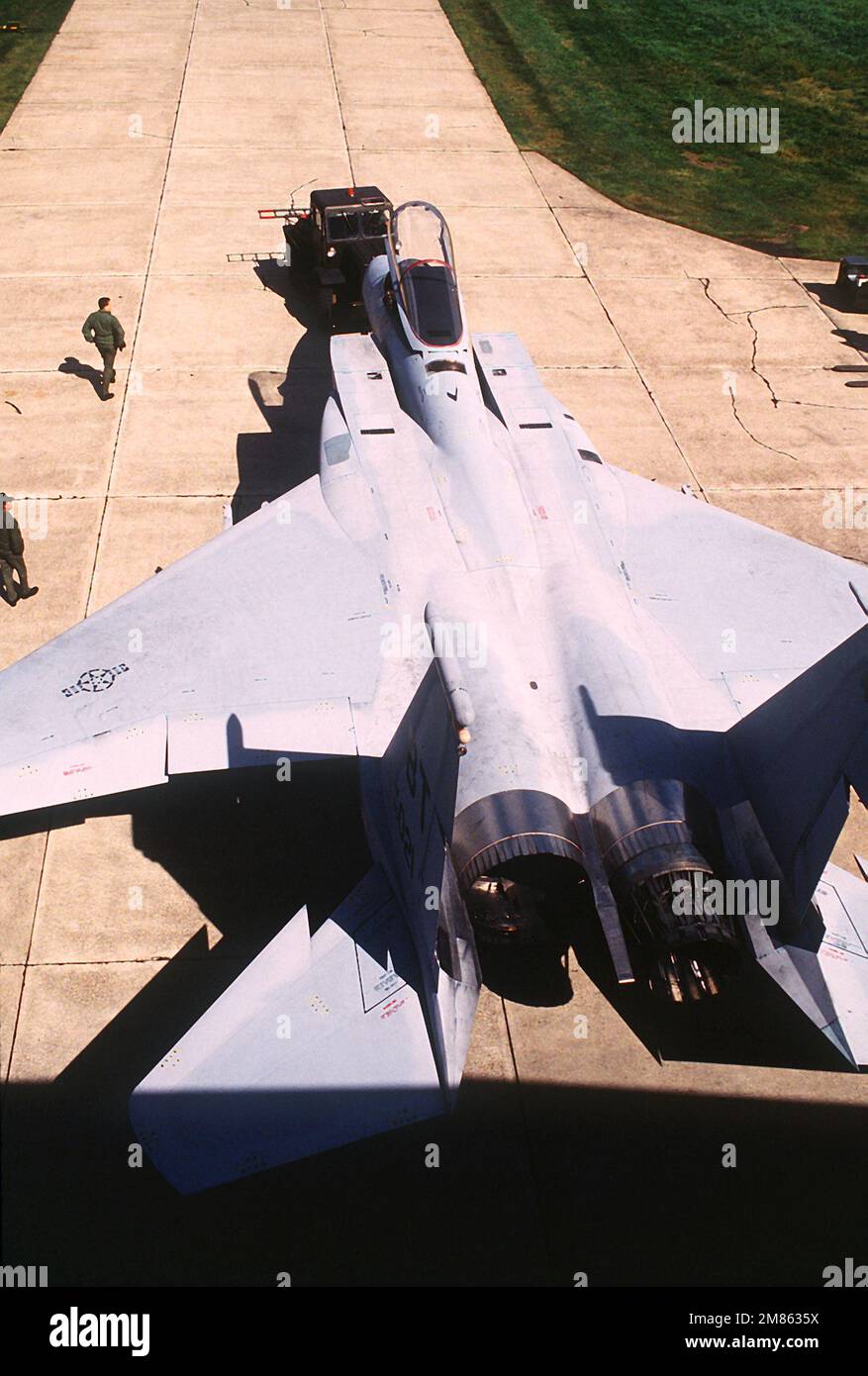 An F-15C Eagle aircraft from the 22nd Tactical Fighter Squadron is ...