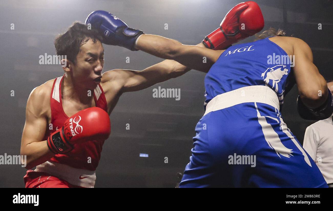 Hong Kong's Rex Tso Sing-yu (red) vs Mongolia's Kharkuu Bilguunsaikhan ...