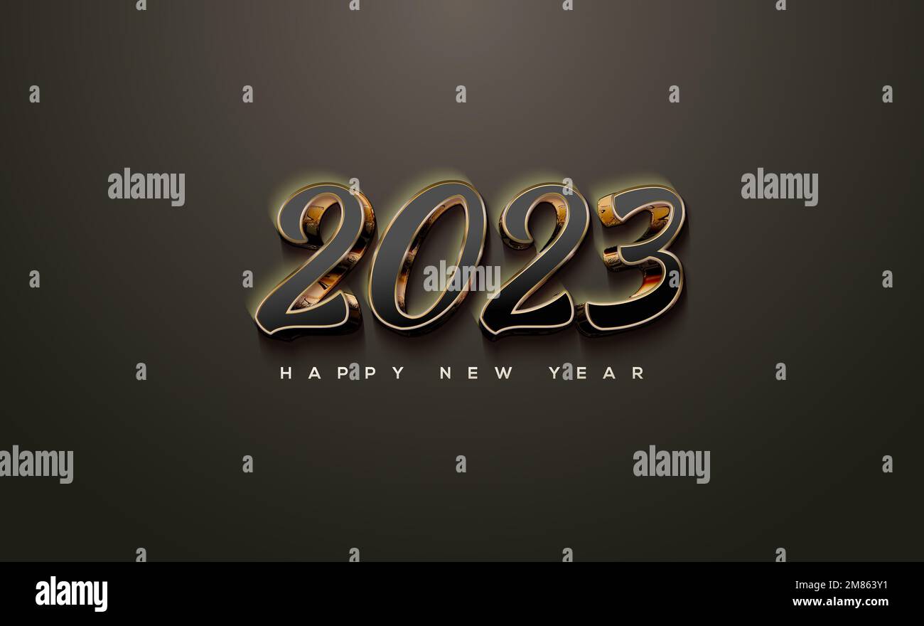 A classic 3d number 2023 in black and wrapped in luxury gold Stock ...