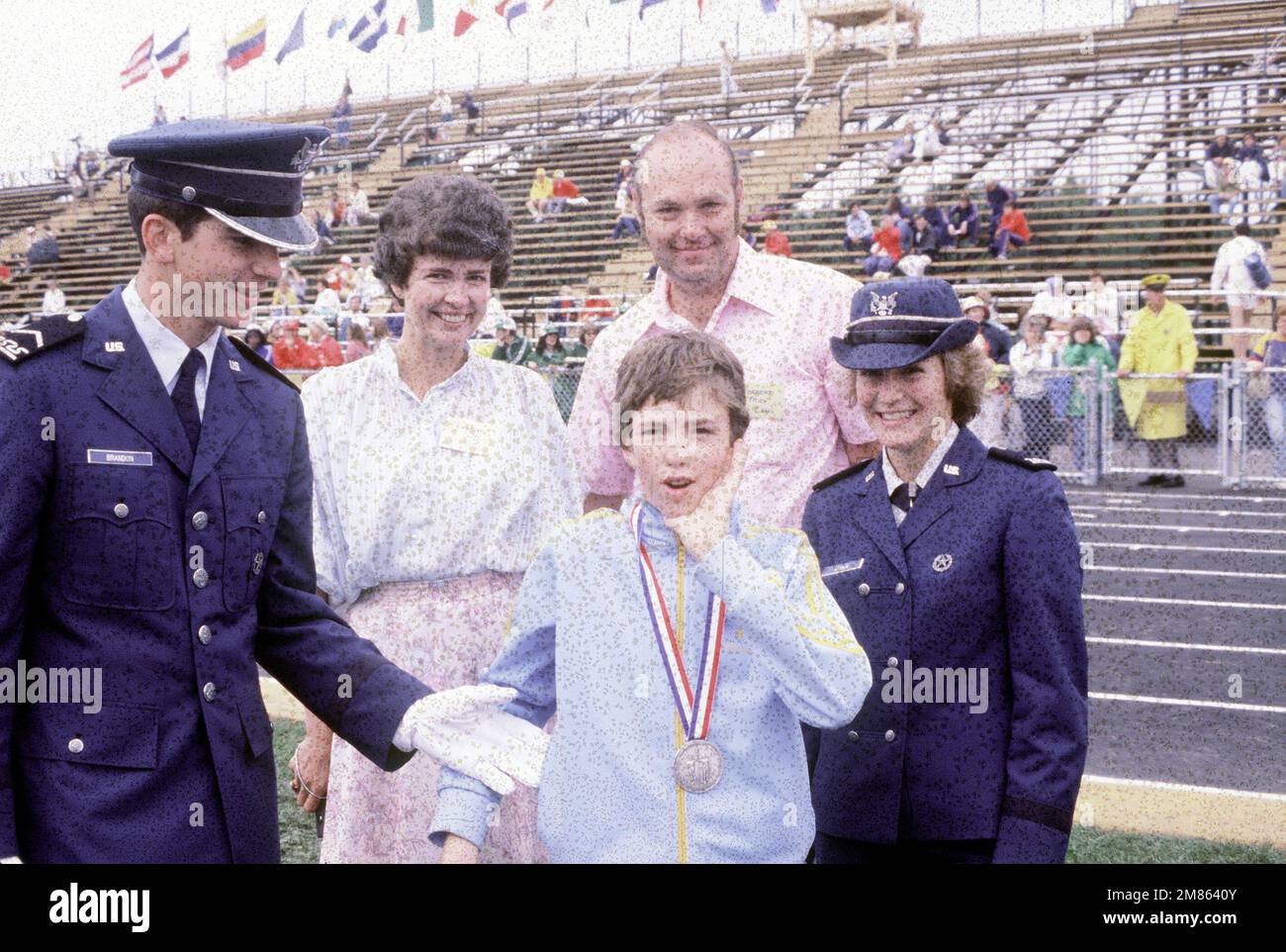 U.S. Air Force Academy cadets Jill Archer and Brent Brandon share a ...