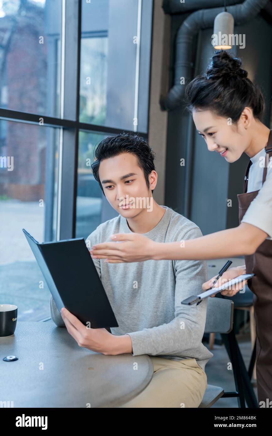 The coffee shop service Stock Photo - Alamy