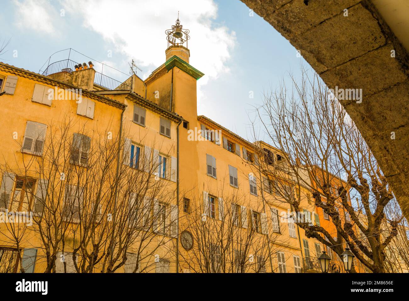 HOUSE FACADE, PLACE AUX AIRES, GRASSE Stock Photo - Alamy