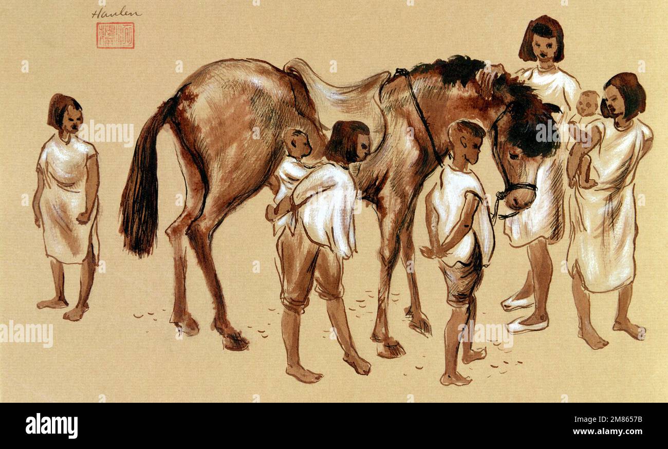 Artwork: "Inspection," China, 1945- Artist: John G. Hanlen. Country ...