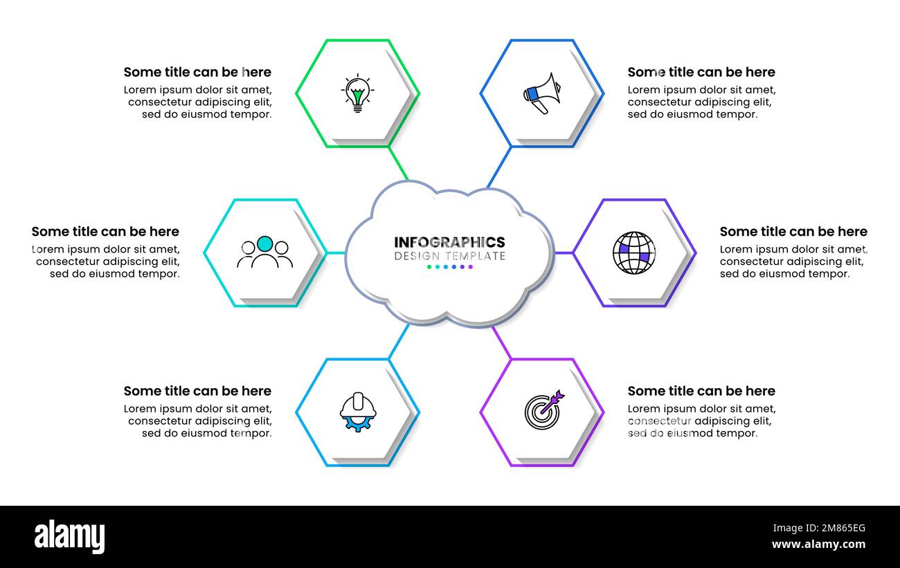 Infographic template with icons and 6 options or steps. Cloud. Can be ...