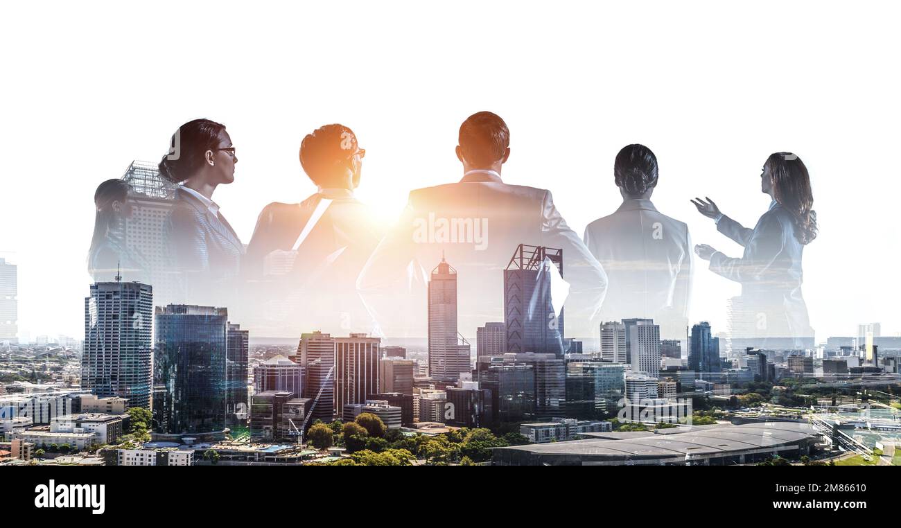 Group of business people outlines with lit background Stock Photo - Alamy