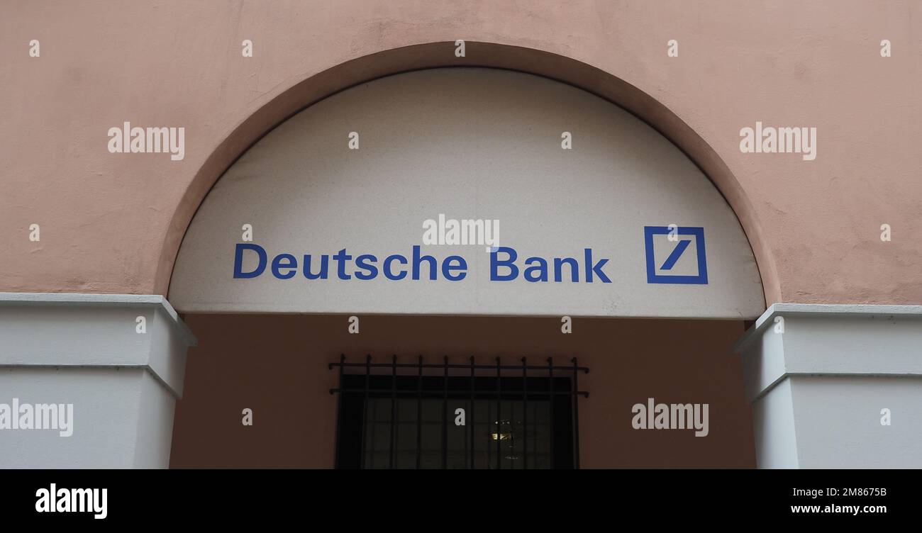 BOLOGNA, ITALY - CIRCA SEPTEMBER 2022: Deutsche Bank storefront sign ...