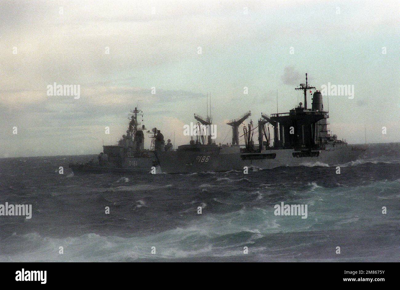 The fleet oiler USS PLATTE (AO-186) refuels the West German destroyer ...