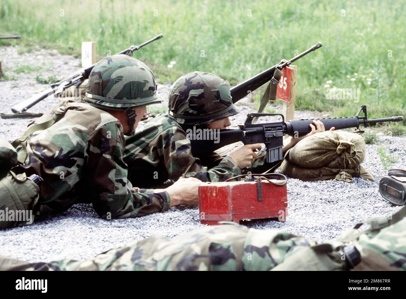 A plebe receives instruction in M-16A1 rifle marksmanship during basic ...