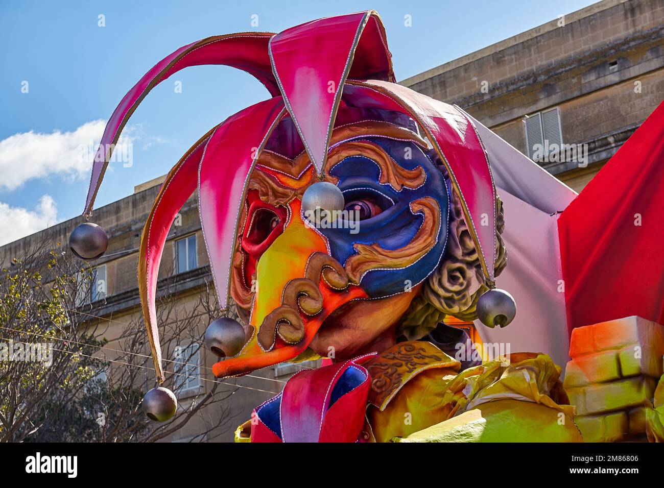 Grand Parade of colorful carnival-floats during Mardi Gras in Valletta ...