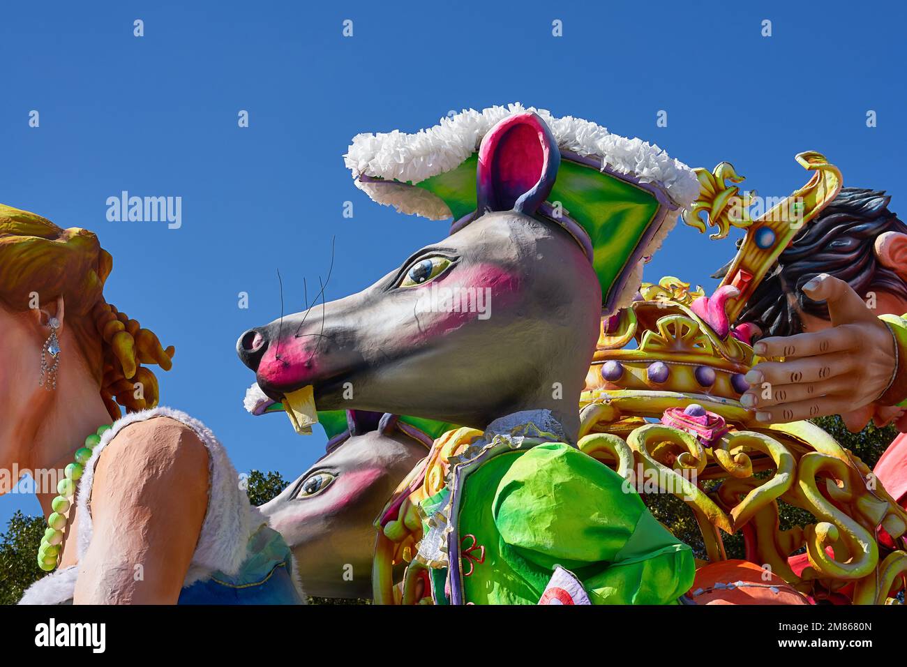 Grand Parade of colorful carnival-floats during Mardi Gras in Valletta ...
