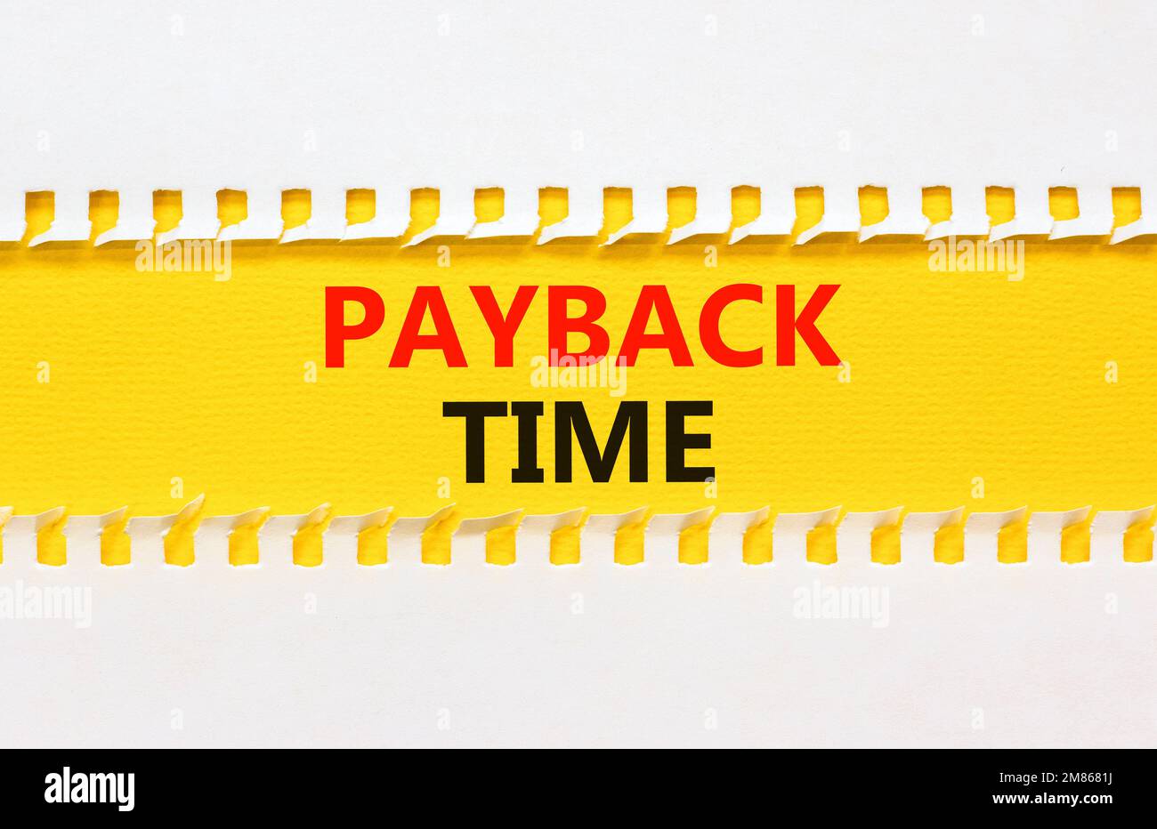 Payback time symbol. Concept words Payback time on yellow paper ...