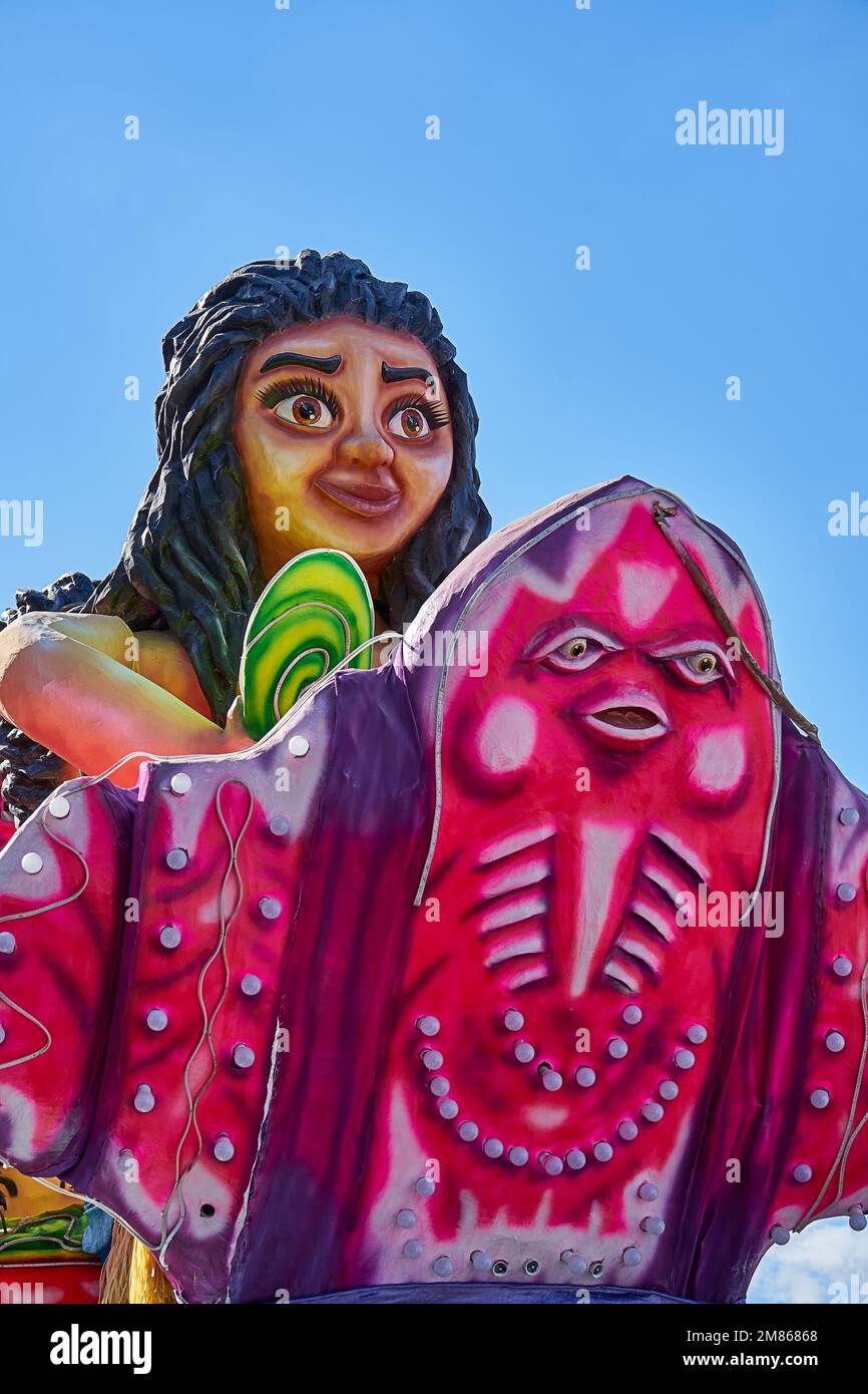 Grand Parade of colorful carnival-floats during Mardi Gras in Valletta ...