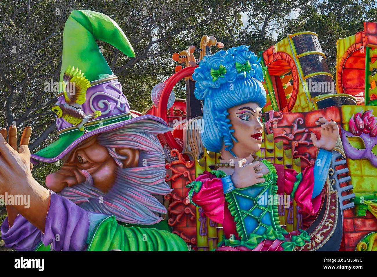 Grand Parade of colorful carnival-floats during Mardi Gras in Valletta ...
