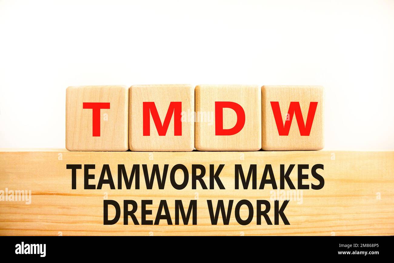 TMDW Teamwork makes dream work symbol. Concept words TMDW Teamwork ...