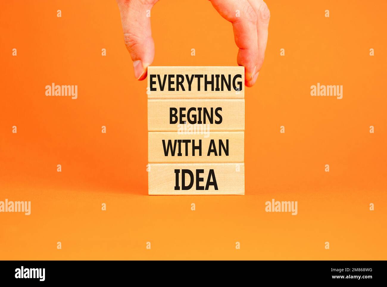 Everything begins with an idea symbol. Concept word Everything begins ...