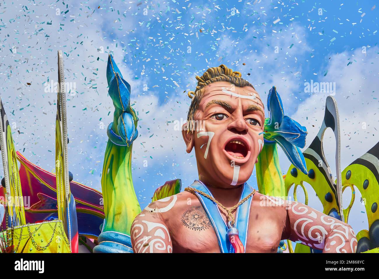 Grand Parade of colorful carnival-floats during Mardi Gras in Valletta ...